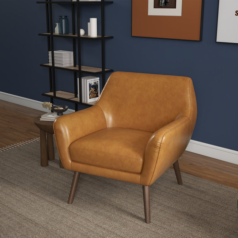 Ahern 76.2Cm Wide Genuine Full Grain Leather Armchair